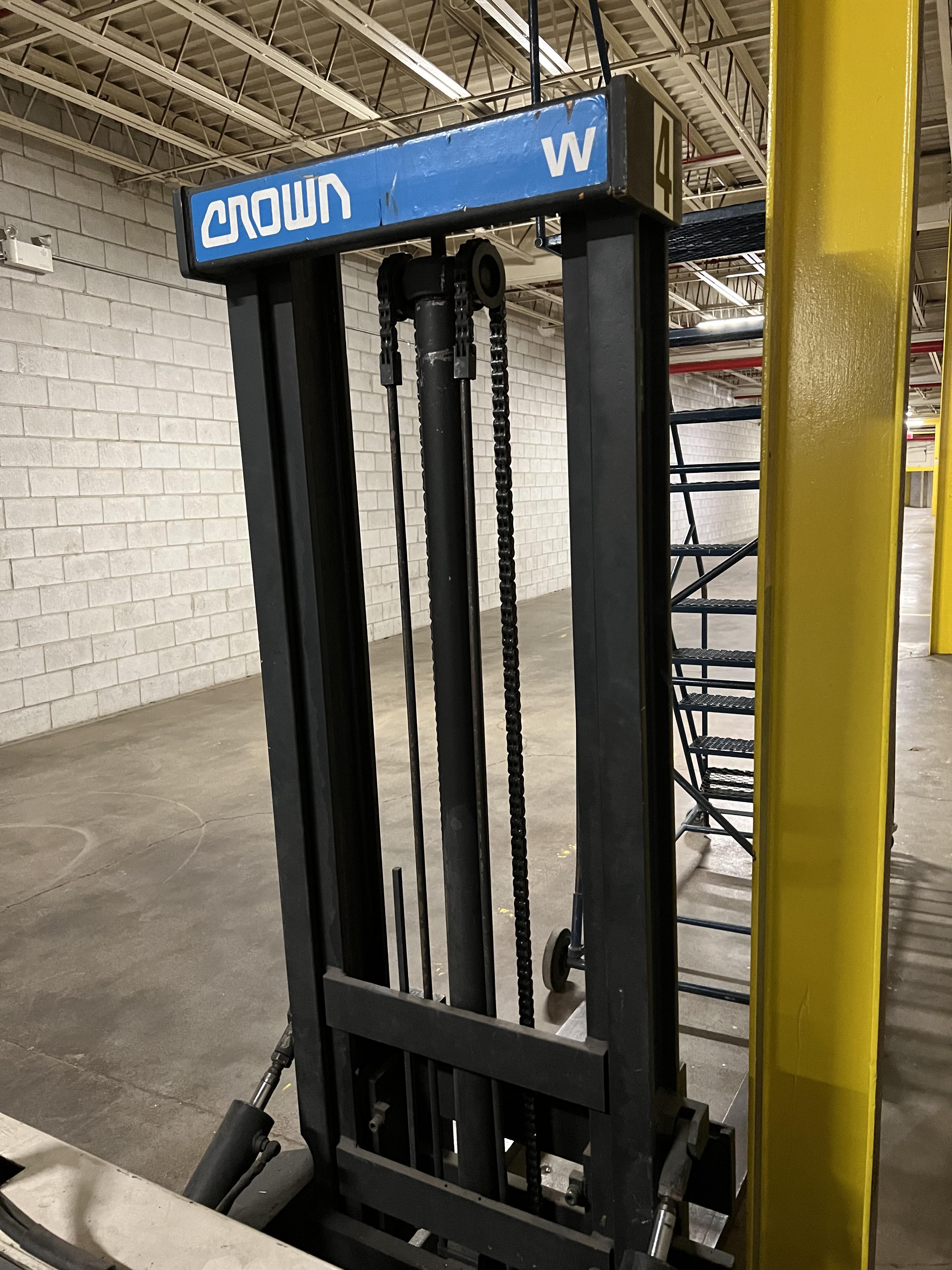 Crown W walkie counterbalanced stacker forklift 130" lift 3000 lbs cap ...